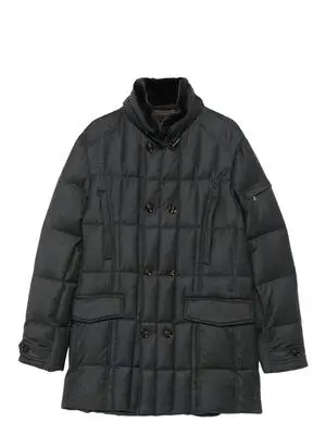 MOORER Quilted Double-breasted Jacket - Grey