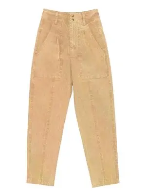 MARANT ETOILE Paneled Corduroy Trousers - Brown