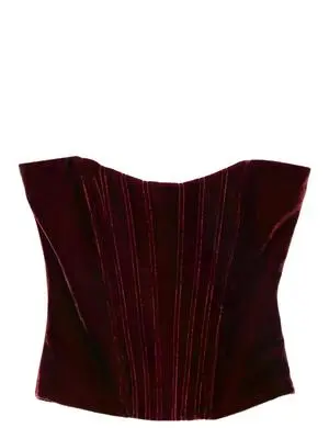 Raquel Diniz Velvet Boned Top - Red