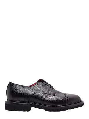 BARRETT Pebbled-leather Derby Shoes - Black