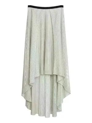 Brunello Cucinelli Striped Asymmetric Skirt - White
