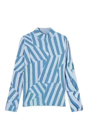 Kenzo Stripe-pattern High-neck Sweater - Blue