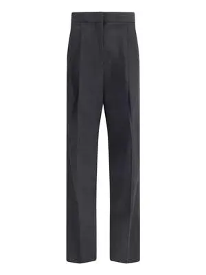 Fabiana Filippi Pleated Front Straight Leg Trousers - Grey