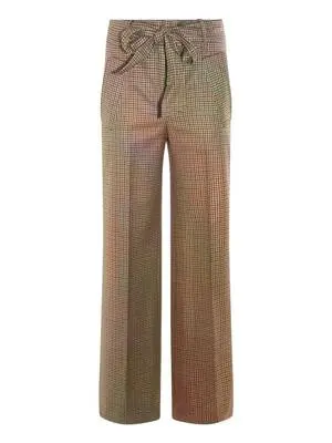 Incotex Checked Tie-waist Trousers - Brown