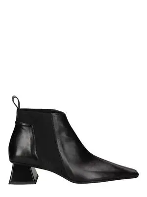 RAS 50mm Geometric-heel Leather Boots - Black