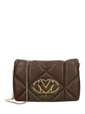 Moschino Quilted Chain Flap Bag - Brown