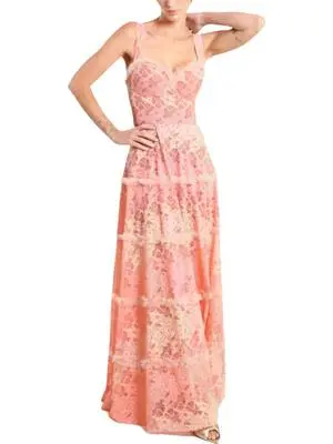 LETHICIA BRONSTEIN Sabrina Lace Tiered Dress - Pink