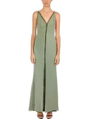 LETHICIA BRONSTEIN Lace-trim Maxi Dress - Green