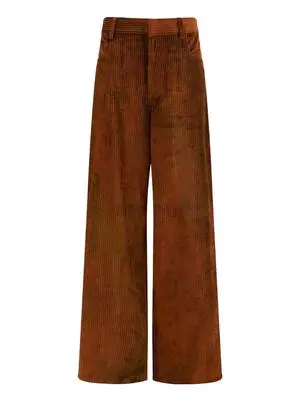 PETAR PETROV Wide-leg Corduroy Trousers - Brown
