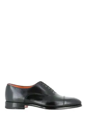 Santoni Cap-toe Oxford Lace-up Shoes - Black