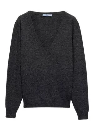 Prada Raglan-sleeve V-neck Sweater - Grey