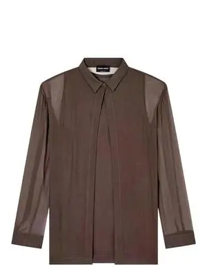 Giorgio Armani Double-layer Silk Shirt - Brown