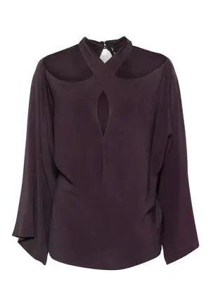 Federica Tosi Crossover-neck Blouse - Purple