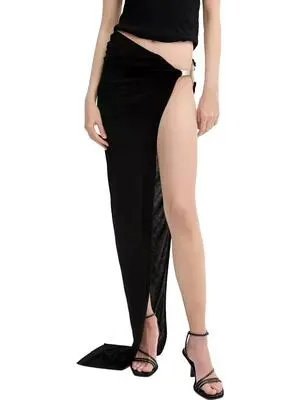 Rick Owens Draped Skirt With Buckle - Black