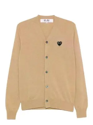 Play Comme Des Garcon Logo-Heart Cardigan Neutrals
