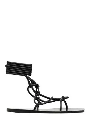 Rick Owens Penta Knotted Leather Sandals - Black
