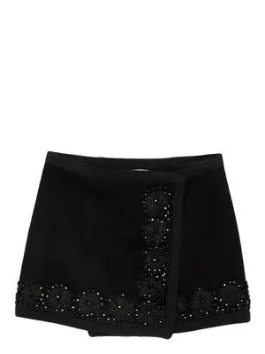 P.a.r.o.s.h Embellished Wrap Mini Skirt - Black