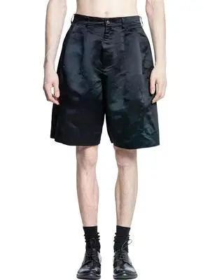 BLACK COMME DES GARÇONS Pleated Satin-effect Tailored Shorts - Black