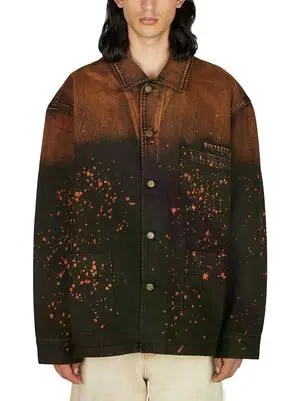 Guess Paint Splatter-print Denim Jacket - Black
