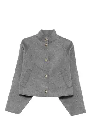 Loulou De Saison High-neck Jacket With Button Fastening - Grey