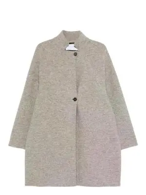 Harris Wharf London Single-breasted Mélange Coat - Grey