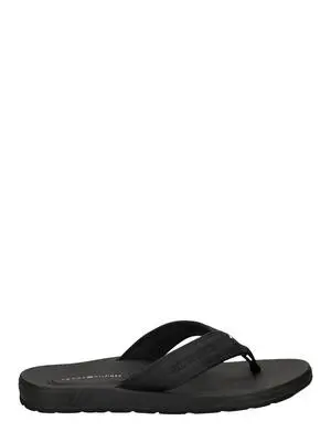 Tommy Hilfiger Textured-strap Flip-flops - Black