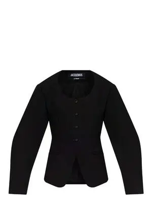 Jacquemus Button-fastening Balloon-sleeve Jacket - Black