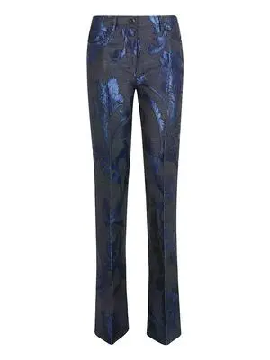 Etro Damask Print Straight Leg Jeans - Blue