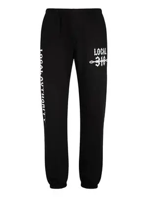 LOCAL AUTHORITY LA Chain-print Track Pants - Black