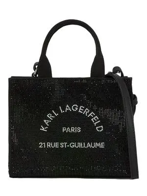 Karl Lagerfeld Mini Embellished Square Tote Bag - Black