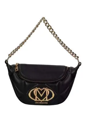 Moschino Quilted Shoulder Bag - Black