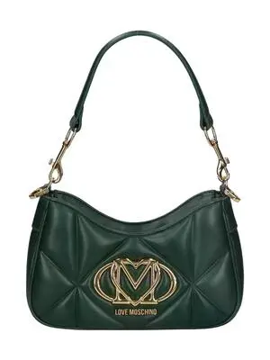 Moschino Quilted Logo-plaque Shoulder Bag - Green