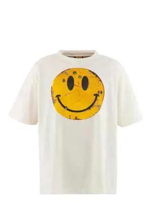 SAINT MXXXXXX Smile-print Cotton T-shirt - White