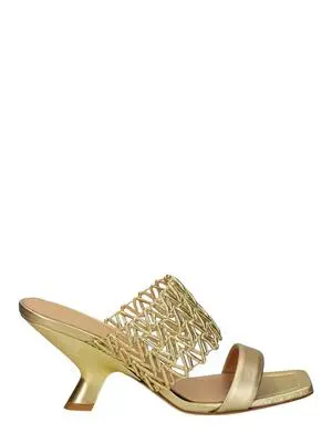 CHANTAL Square-toe Sandals - Gold