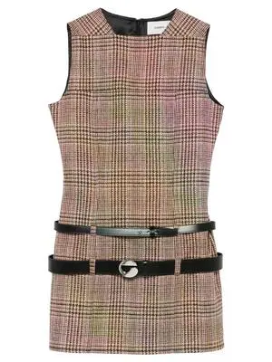 Coperni Check Belted Dress - Brown