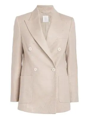 Eleventy Silk-cashmere Herringbone Blazer - Beige