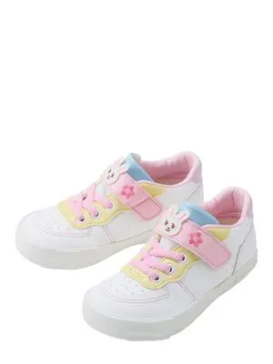 MIKI HOUSE Bunny Appliqué Sneakers - Pink