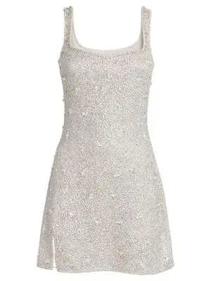 CLIO PEPPIATT Crystal Mini Dress - Silver