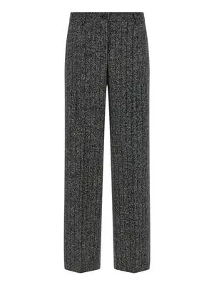 Dolce & Gabbana Striped Wool Trousers - White/black