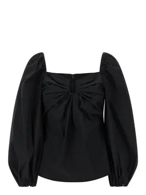 Carolina Herrera Puff Sleeve Top - Black