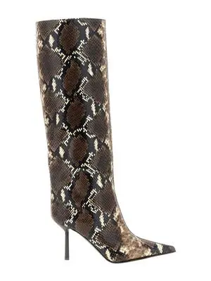 LE SILLA Bella Python Print Leather Boots - Brown