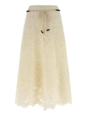 Zimmermann Rhiannon Midi Skirt - Beige