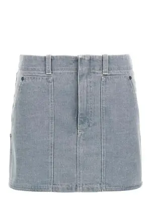 Fendi Go-to Denim Mini Skirt - Gray