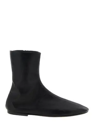 Dries Van Noten Leather Ankle Boots - Black