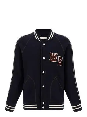 WALES BONNER The October Varsity Bomber Jacket - Blue