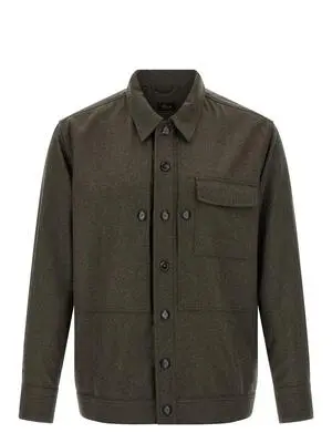 Brioni Wool Cloth Overshirt - Gray