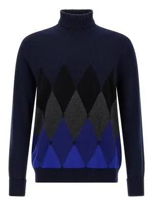 BALLANTYNE Argyle Turtleneck Blue