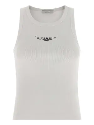 Givenchy Logo Ribbed Top - White