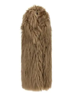 B&B COUTURE Long-haired Faux Fur 'ice' Vest - Beige