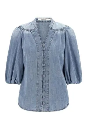 ZIMMERMANN Lucky Cotton Denim Blouse